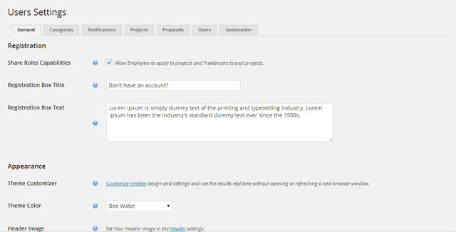 HireBee Settings | AppThemes Docs
